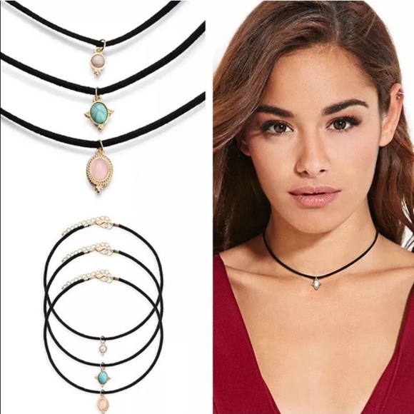 Jewelry | Gemstone Simulated Choker Necklace Set Lot Bundle Layer Boho ...